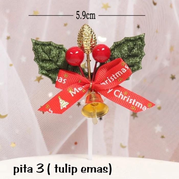 Jual TOPPER NATAL UNIK LONCENG DAUN BULAT NUASAN CHRISTMAS TOPPER CAKE ...