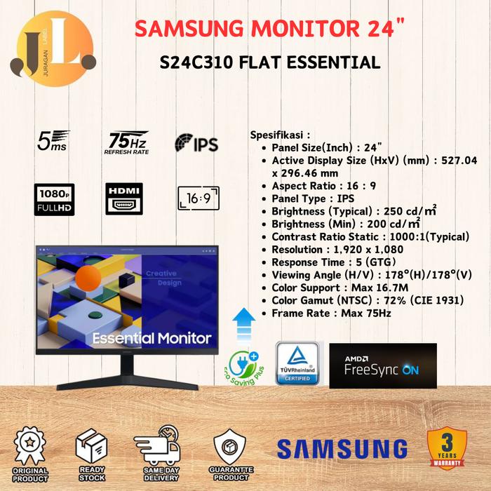 Jual Monitor LED SAMSUNG ESSENTIAL S3 S31C 24" Inch S24C310 | LS24C310 ...