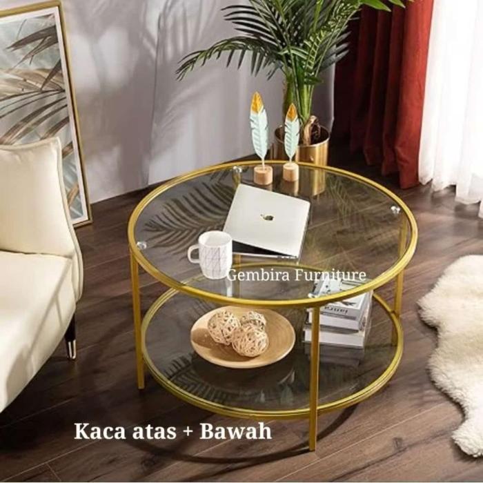 Jual meja kaca tamu industri teras minimalis murah promo custom marmer ...