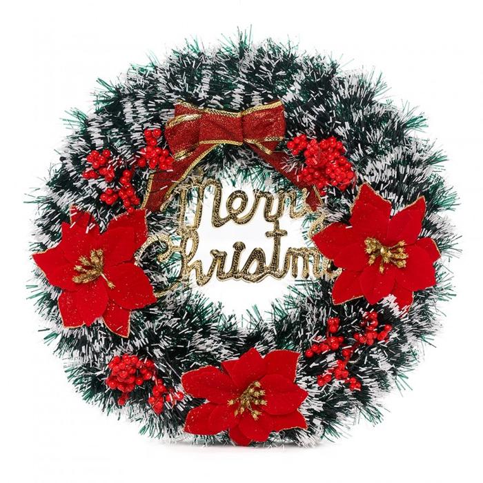 Jual Hiasan Krans Natal Pajangan Dekorasi Ornament Gantungan Pintu 40cm ...