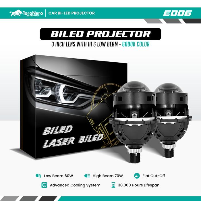 Jual TORONERO E06 PROJECTOR BI-LED 3" 60W/70W - 6000K COLOR - Kota ...