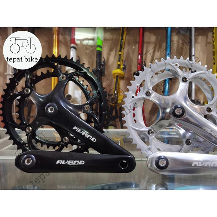 Jual Crank Avand Double Chainring Gir Tengah Sepeda Dual Speed Black ...