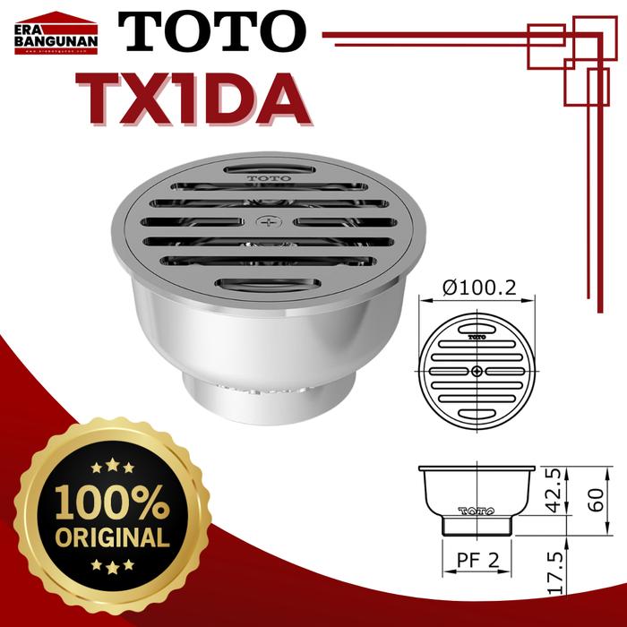 Jual Floor Drain Round Bulet TOTO TX1DA pengganti TX1AN Saringan Lantai Got - Jakarta Barat ...