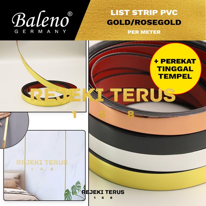 Jual List Strip PVC Sticker Gold Rose Gold Baleno / Lis Edging Plat ...