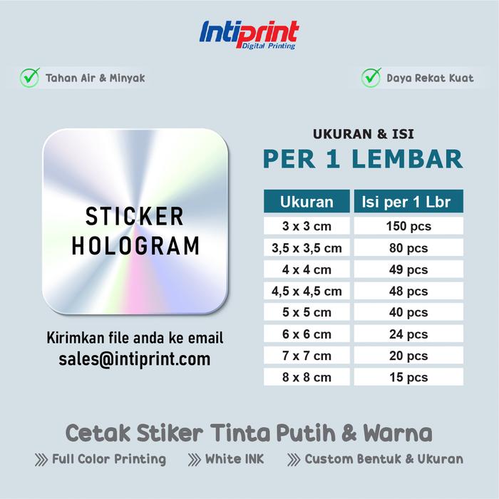 Jual Cetak Stiker Tinta Putih & Warna Tahan Air dan Minyak / Sticker ...