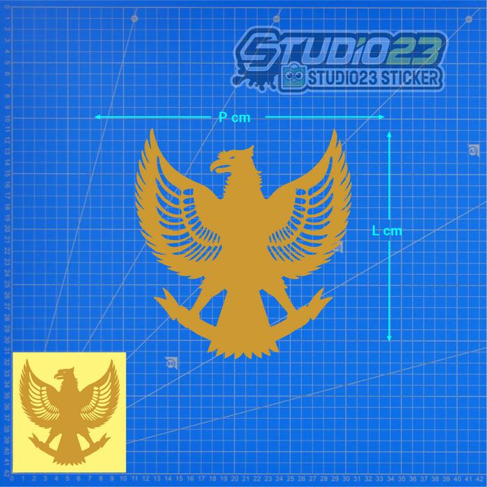 Jual Stiker Cutting Garuda Logo Hologram - Gold, 6x6 cm - Kota ...