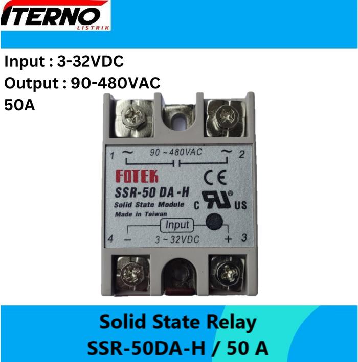 Jual Solid State Relay SSR-50DA-H Fotek SSR50DAH 50A - Kota Tangerang - iterno listrik | Tokopedia