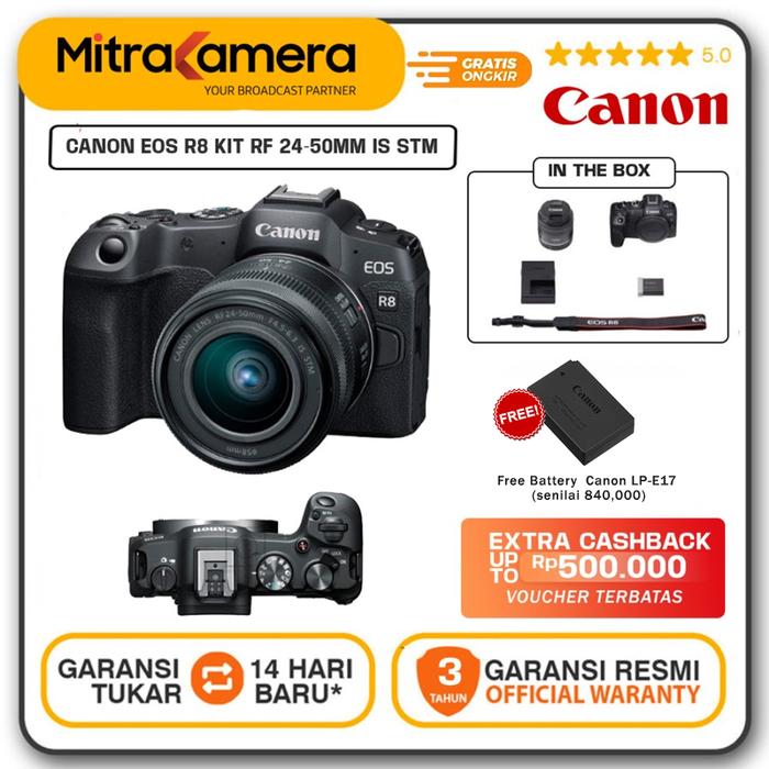 Promo Canon EOS R8 Kit RF 24-50mm IS STM Cicil 0% 3x - Jakarta Selatan ...