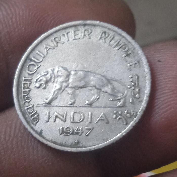 Jual Coin Kuno India Quarter Rupee 1947/British Administrasi - Kota ...