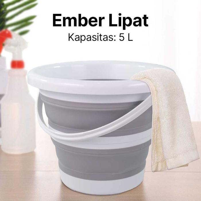 Promo Ember Lipat Portable Water Bucket Foldable Collapsible - 5Liter ...
