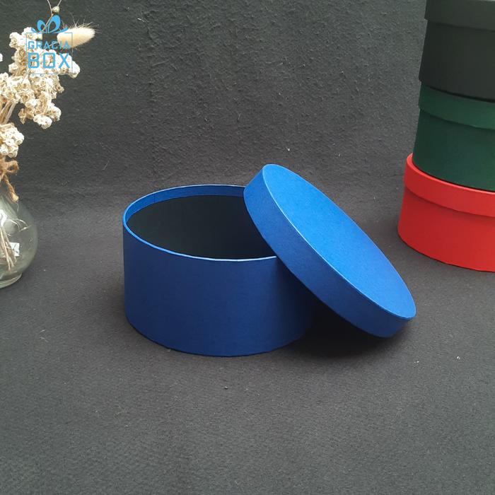 Jual Round Box - Hardbox Bulat - Bloom Box - Ukuran Diamater 20 cm x 10 cm - Biru - Kota ...