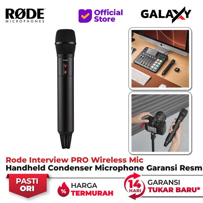 Promo Rode Interview PRO Wireless Mic Handheld Condenser Microphone ...