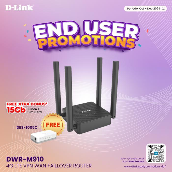 Jual D-Link DWR M910 Wireless N300 4G LTE WAN Faillover Modem Router ...