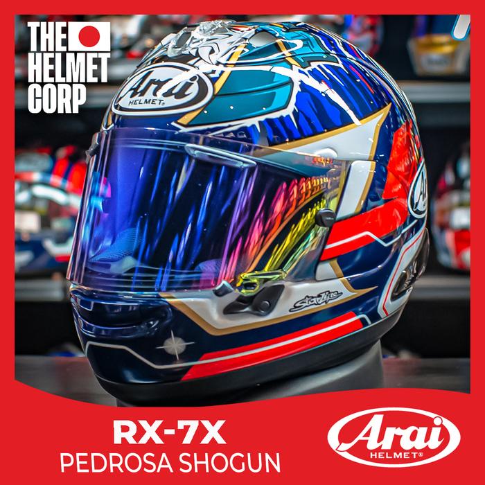 Jual HELM ARAI PEDROSA SHOGUN RX7X FULL FACE HELMET RX-7X BLUE ORIGINAL ...