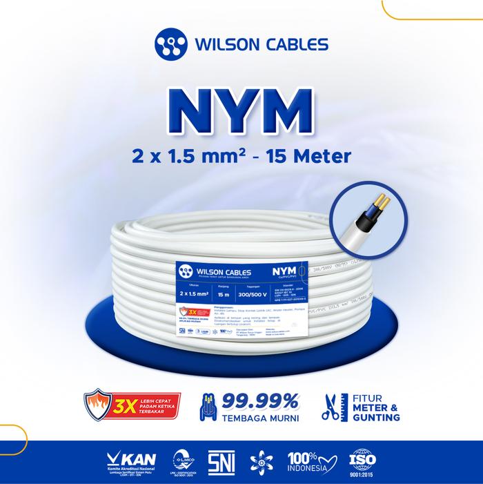 Jual Wilson Cables - NYM 2x1.5 mm² 15 Meter - Kabel Tembaga Kawat - Kab ...