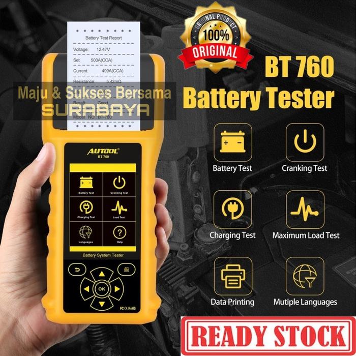 Jual AUTOOL BT760 BT-760 6-30V Battery Tester Analyzer Baterai Aki ...