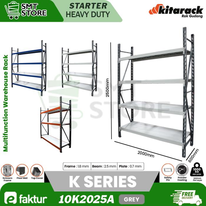 Jual KITARACK 10K2025 Starter Rak Gudang Frame Abu 2000 x 600 x 2500 ...