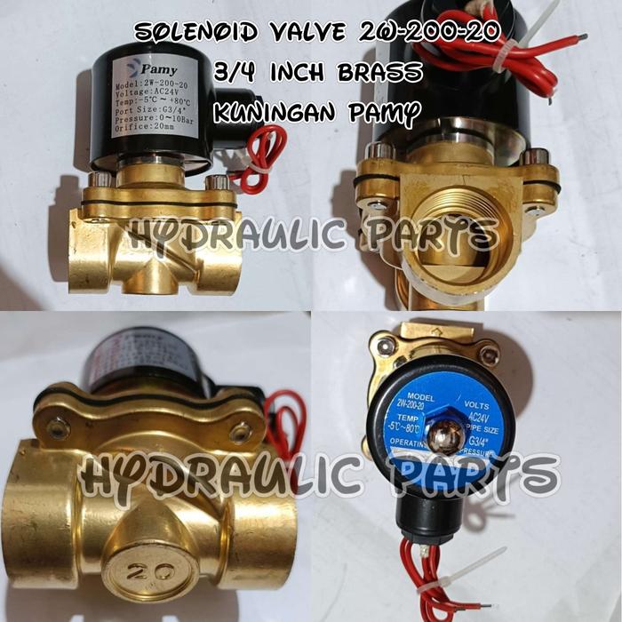 Jual Solenoid Valve 2W-200-20 3/4 Inch Brass Kuningan PAMY - Jakarta Barat - Hydraulic Parts ...