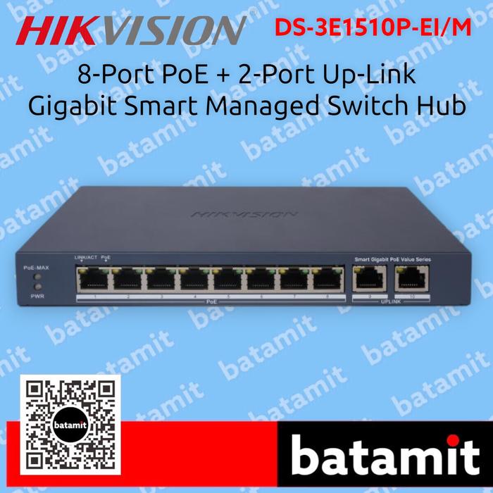 Jual PoE Switch HIKVISION 8-Port PoE + 2-Port Up-Link Gigabit LAN RJ45 ...