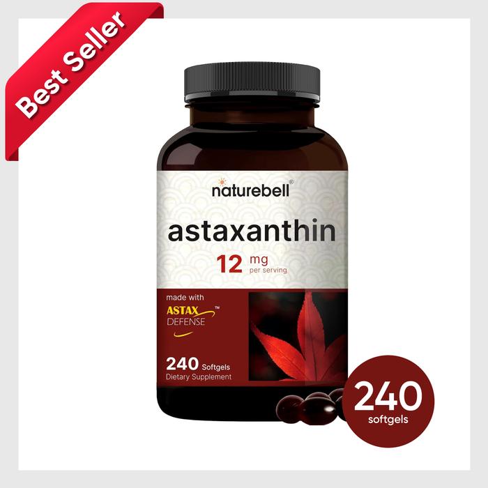 Jual NatureBell Astaxanthin 12mg, 240 Softgels, Dibuat dengan Astax ...