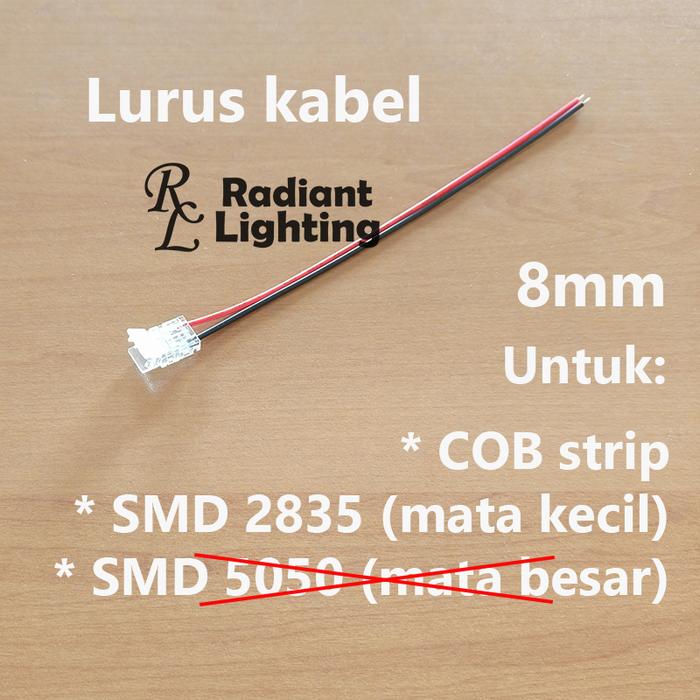 Jual Sambungan Konektor Klip Lampu LED strip Jepit 8mm - Lurus Kabel ...