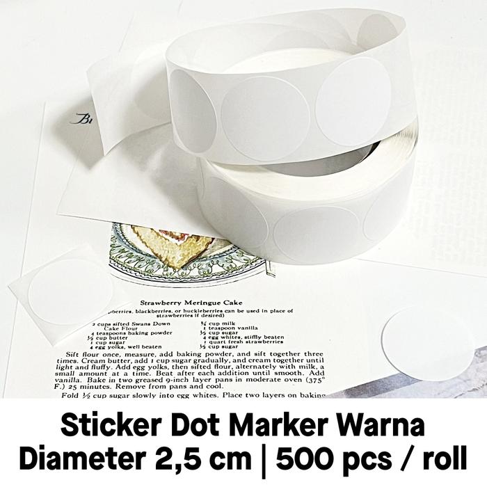 Jual 500pcs/roll Label Sticker Dot Warna 2,5 cm Stiker Bundar Polos 25 ...