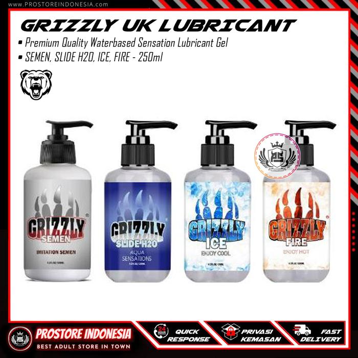 Jual GRIZZLY UK LUBRICANT PREMIUM - Pelumas Pelicin Gel Lube Sex Waterbased Bercinta Semen Ice ...