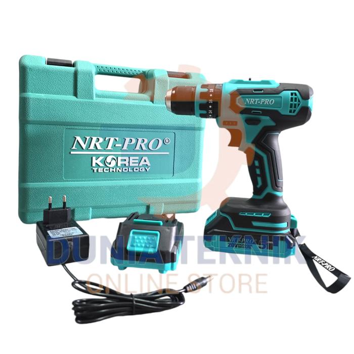 Jual Bor Cordless 20V NRT PRO DC340 DC 340 Set Bor Baterai Impact Drill ...
