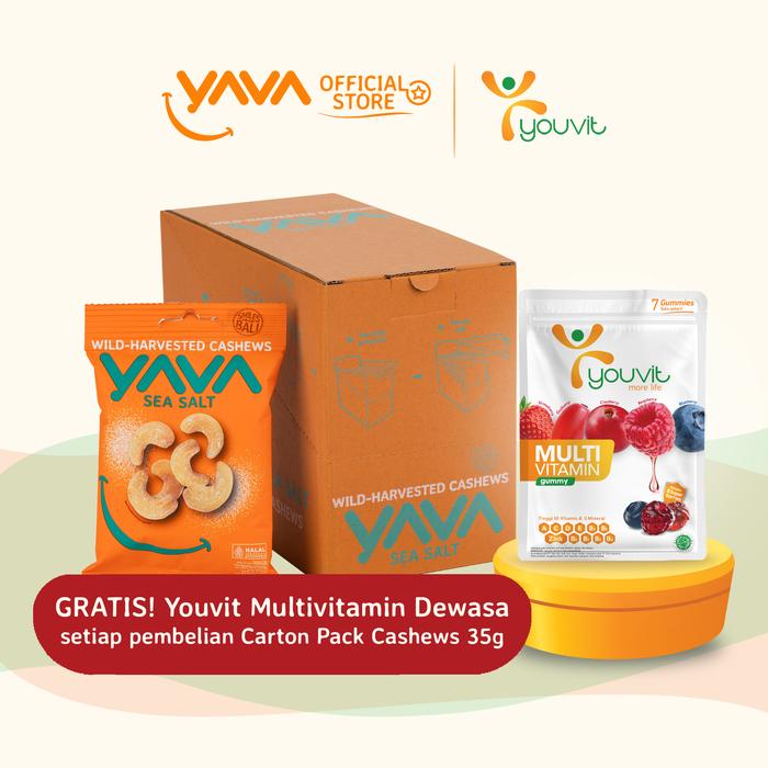 Promo YAVA Carton Pack Cashew SeaSalt ( 10 x 35g ) - Jakarta Timur - YAVA Official Store | Tokopedia