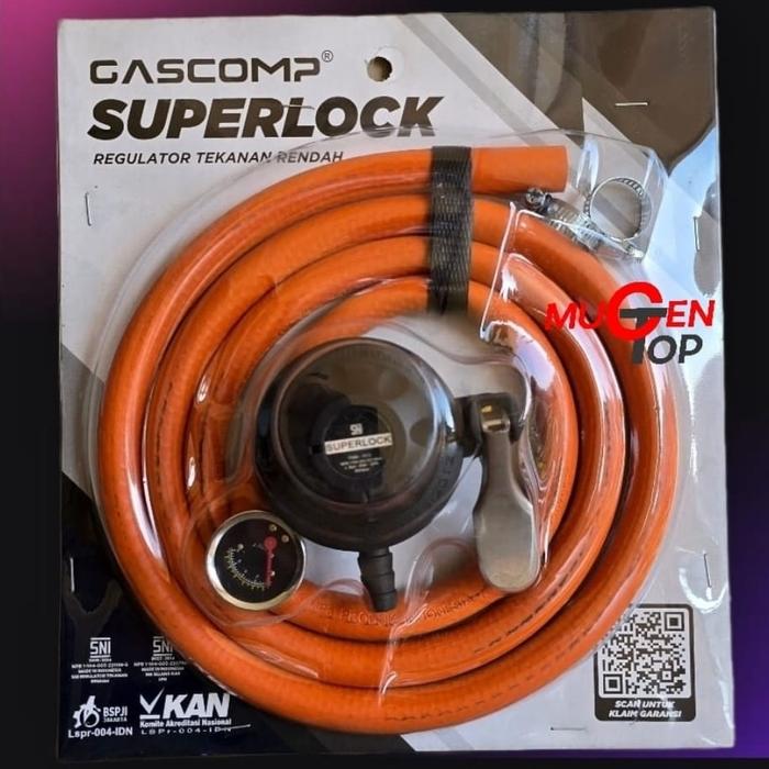 Jual Regulator SUPERLOCK Gascomp Paket / Selang Gas High Pressure GRS ...