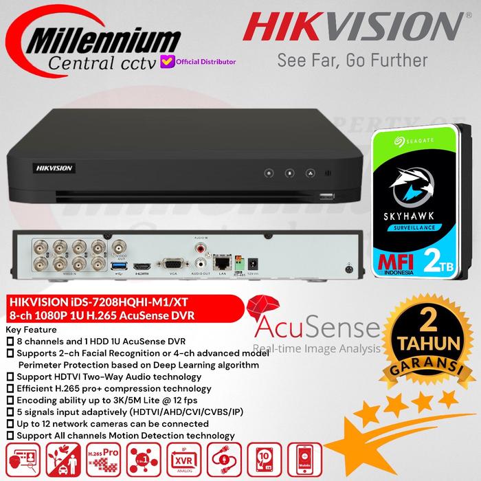 Promo DVR HIKVISION 8CH iDS-7208HQHI-M1/XT TURBO ACUSENSE DVR SUPPORT ...