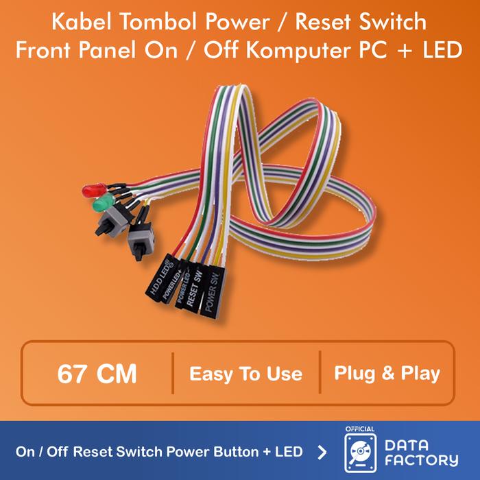 Jual Kabel Tombol Power Reset Switch On Off Button Front Panel LED For ...
