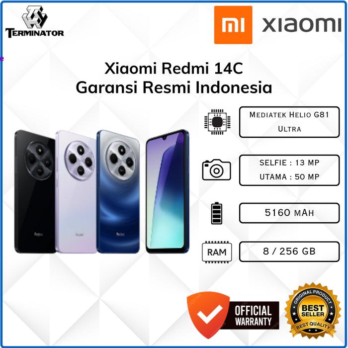 Promo Xiaomi Redmi 14C Ram 8 / 256 GB Garansi Resmi Indonesia - BLUE, 6 ...