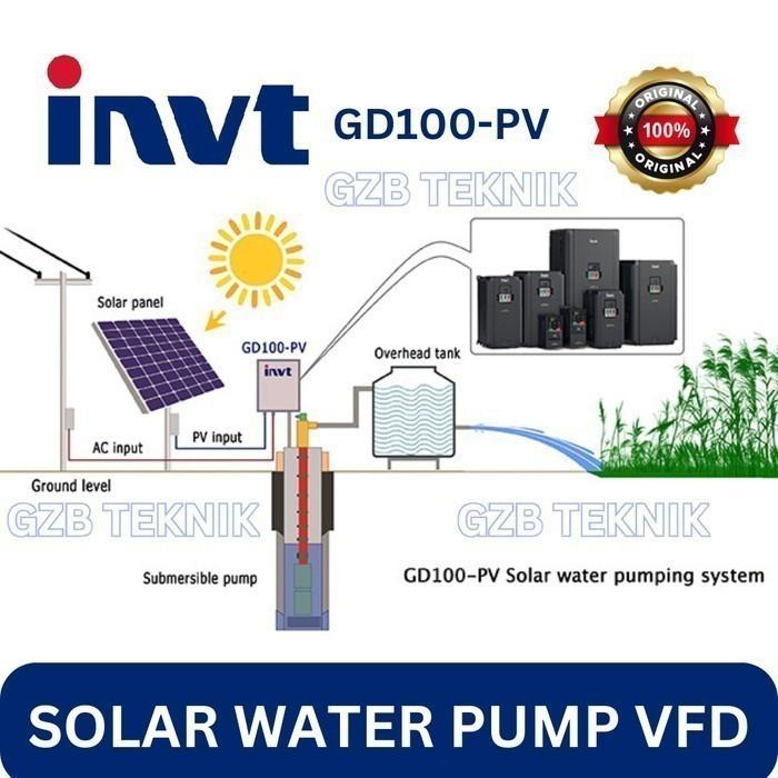 Jual INVERTER SOLAR PUMP INVT GD100-015G-4-PV / 15kW / 20HP / 3PHASE ...
