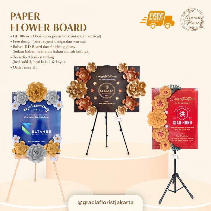 Jual Papan Bunga Digital Printing Bunga Kertas/Paper Flower Board ...