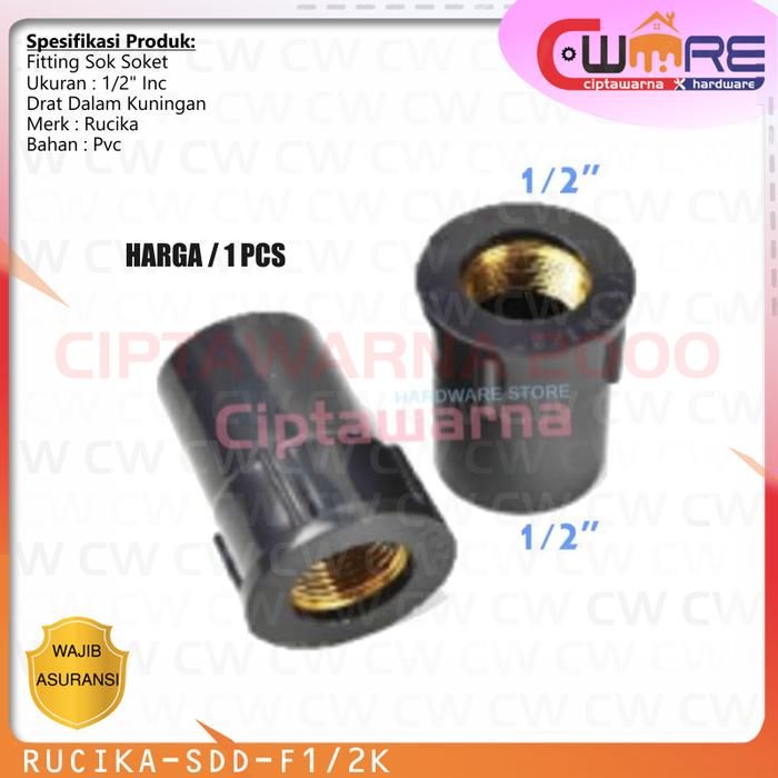 Jual Wavin Rucika Fitting Pipa Aw Faucet Sok Soket Drat Dalam 1/2 ...