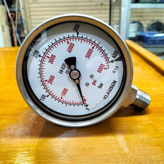 Jual pressure gauge klausen 4 inch full ss bottom 0-400 bar - Jakarta ...