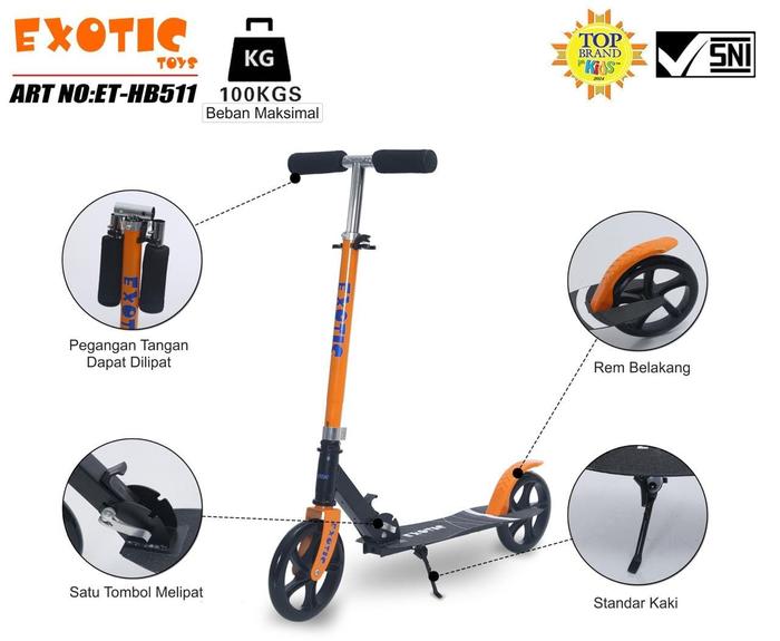 Jual Scooter Otoped Exotic HB 512 / Skuter lipat murah - 511 ORANGE ...