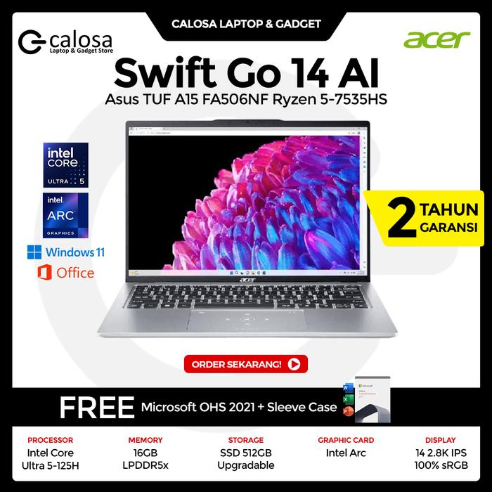 Jual Acer Swift Go 14 AI Ultra 5-125H RAM 16GB/512GB Intel Arc Windows ...