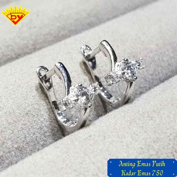 Jual Anting Emas Putih Permata Zirconia 841 Kadar Emas 750 - Jakarta ...
