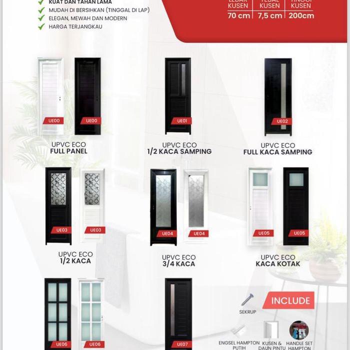 Jual Pintu UPVC STD Motif Kaca ( Bisa Custom Ukuran ) - Jakarta Barat ...