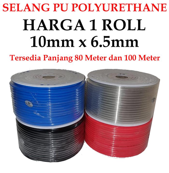 Jual Selang Pu 10 mm x 6.5 mm selang pneumatic 10mm ( POLYURHETANE ...