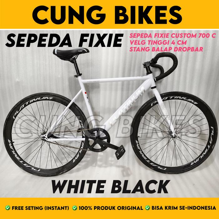 Jual Sepeda Fixie Sport Frame Besi 700C Velg Tinggi Torpedo - PLATINUM ...