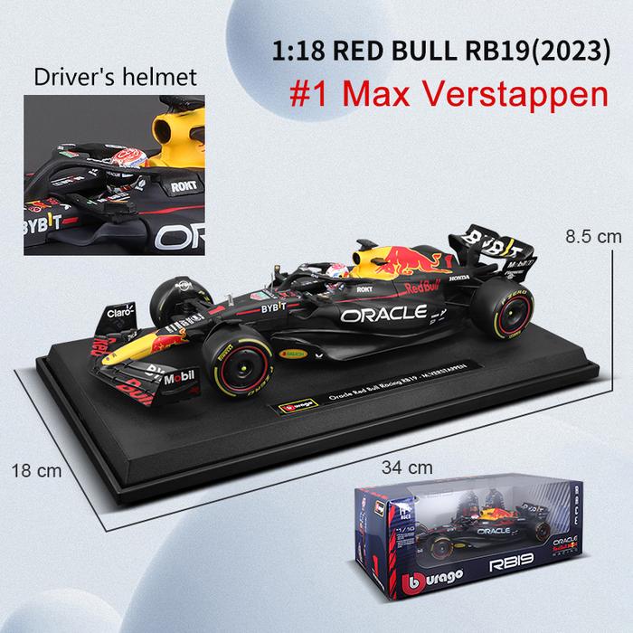 Jual Bburago 1:18 2023 F1 Red Bull RB19 Las Vegas GP #1 Max Verstappen ...