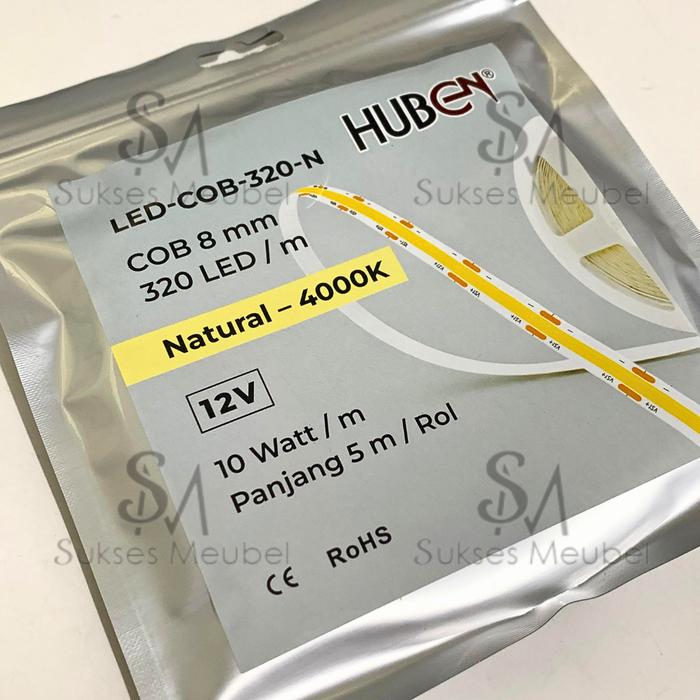 Jual LED-COB-320 - HUBEN / LAMPU LED STRIP COB 8 MM HUBEN - Natural ...