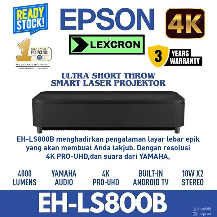 Jual EPSON EH LS800B 4K PRO-UHD Laser Projection TV Epson ls800 ...