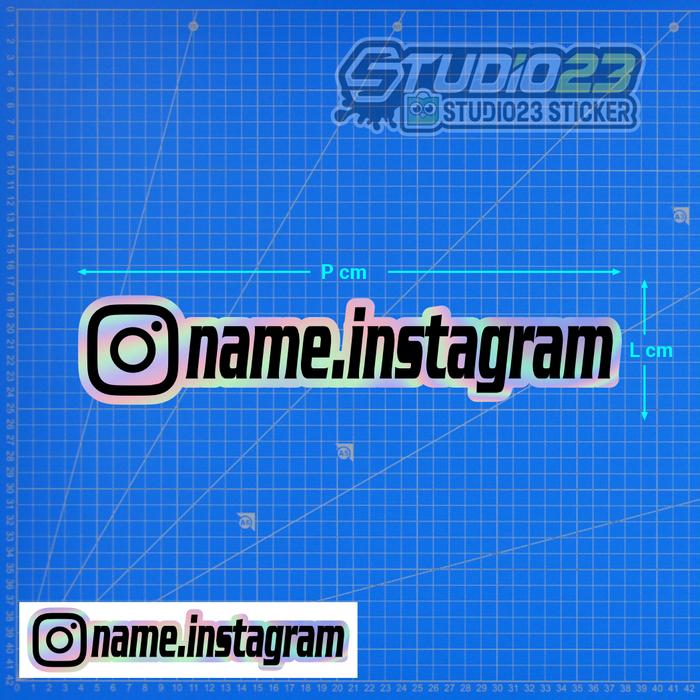 Jual Stiker Nama Instagram Custom Cutting Sticker Nama ig Hologram ...