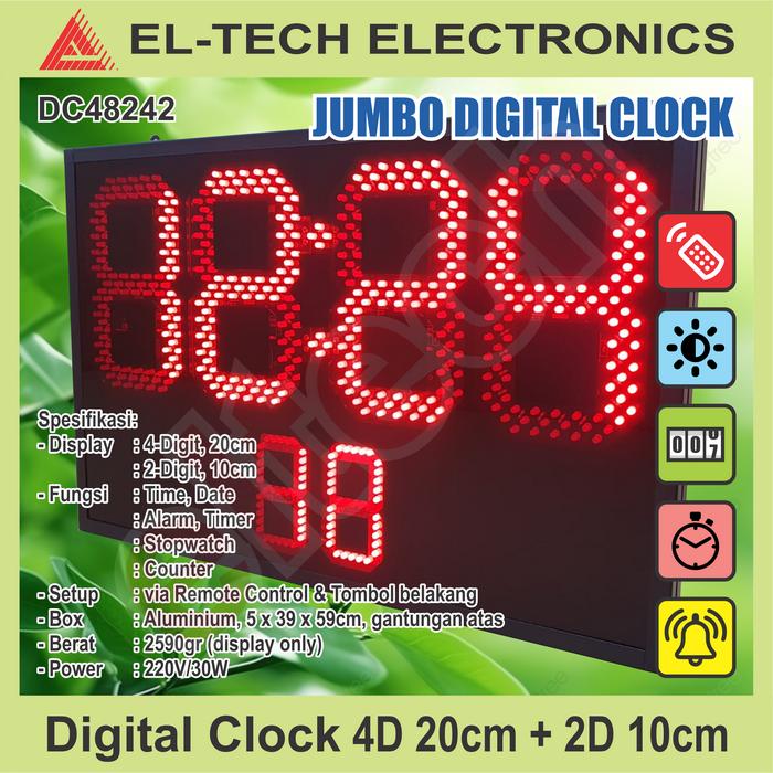 Jual Jam Digital Clock NTP 20cm 25cm 35cm 50cm LED Digit Angka Jumbo ...