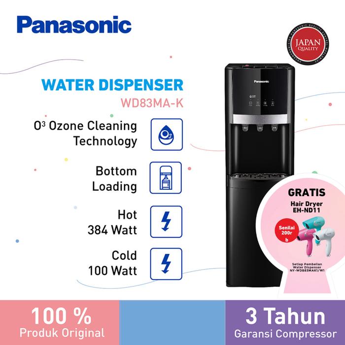 Promo Panasonic NY-WDB83MAK1 Water Dispenser Bottom Loading - Black ...