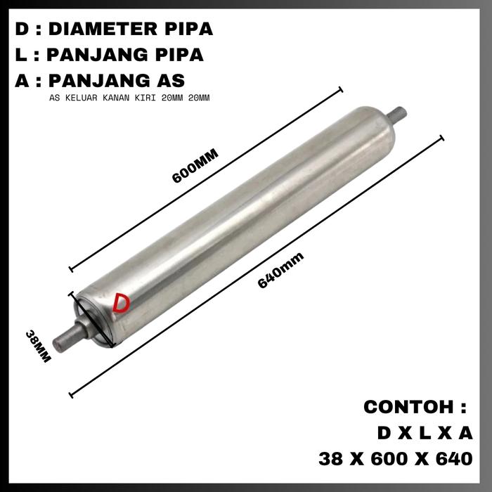 Jual Gravity Roller - Roll Gravity Conveyor 1.5 inchi - 600 - Kota ...